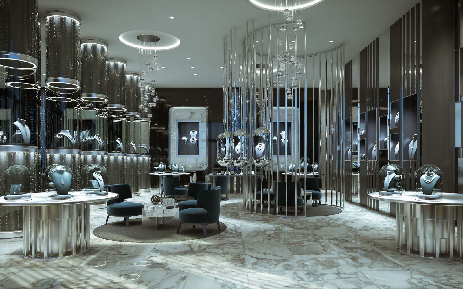 Milan Luxury Jewelry Store Designs & Interiors